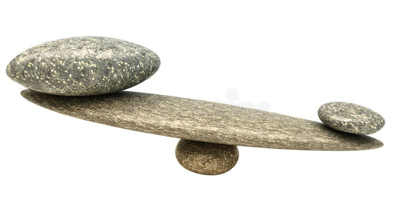 Influential Thing: Pebble Stability Scales with Stones Stock Photo ...