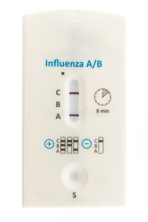 Influenza AB Positive Test Result by Using Rapid Test Cassette Stock ...
