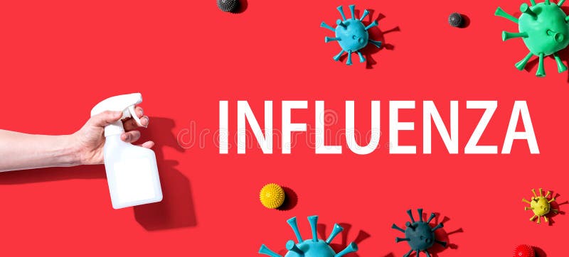 Influenza Theme with Sanitizing Spray Stock Image - Image of washing ...