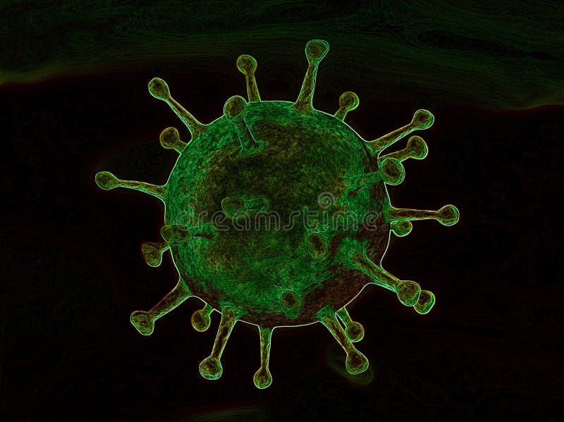 Influenza Virus in Close-up, Highlighted in Green on Black Stock Photo ...