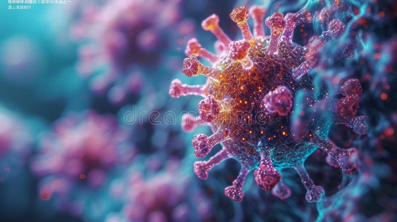 Influenza a Virus Under Microscope AI Generated Stock Illustration ...
