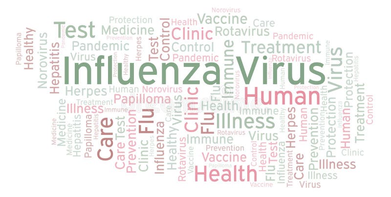 Influenza Virus Word Cloud, Made with Text only. Stock Illustration ...