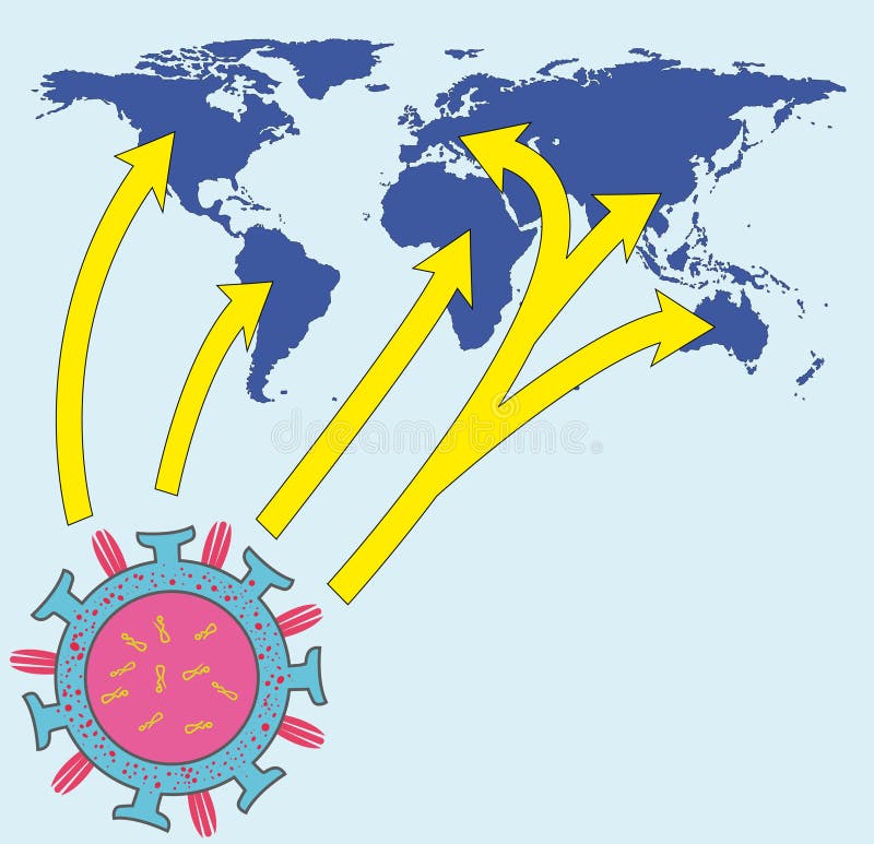 Influenza Virus Worldmap stock vector. Illustration of swine - 10418868