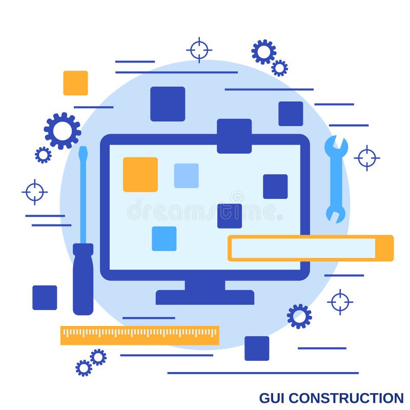 GUI Construction Vector Concept Stock Vector - Illustration of graphic ...