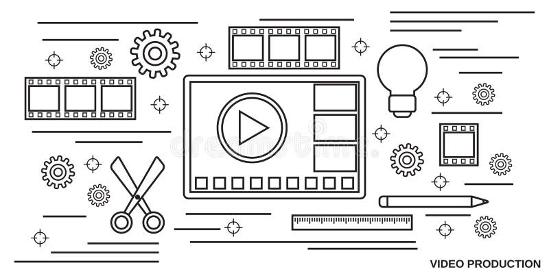 Video Production Vector Concept Stock Vector - Illustration of edit ...