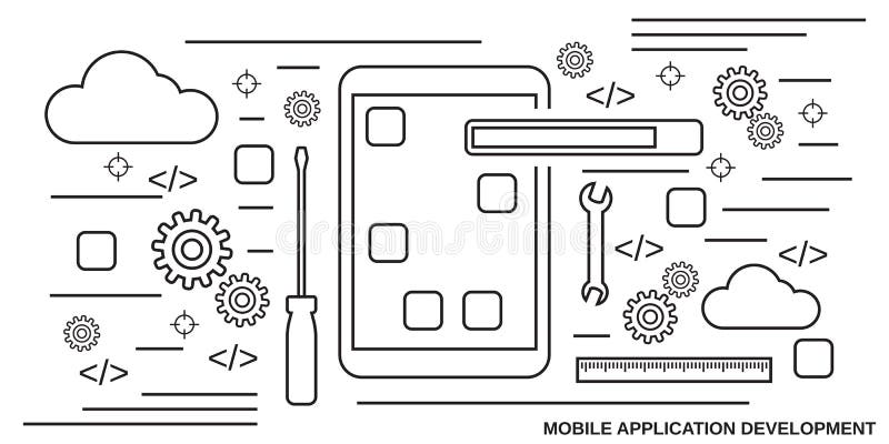 Mobile Application Development, Program Coding Vector Concept Stock ...