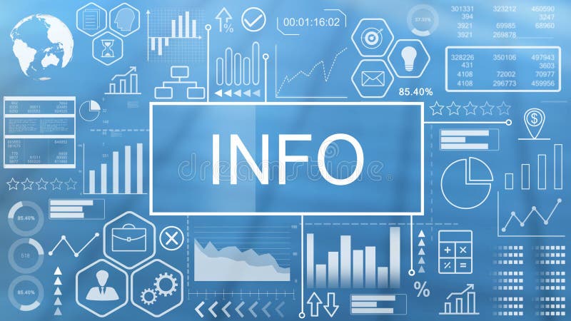 Info, Animated Typography stock illustration. Illustration of business ...