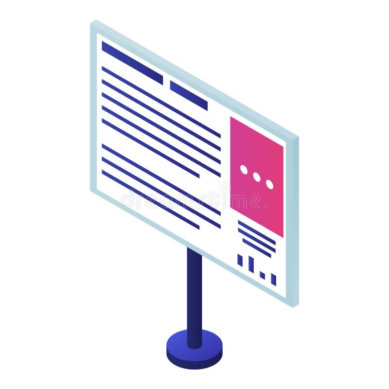 Info Banner Stand Icon, Isometric Style Stock Vector - Illustration of ...