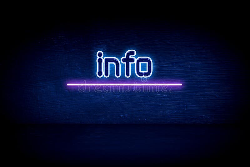 Info - Blue Neon Announcement Signboard Stock Photo - Image of ...