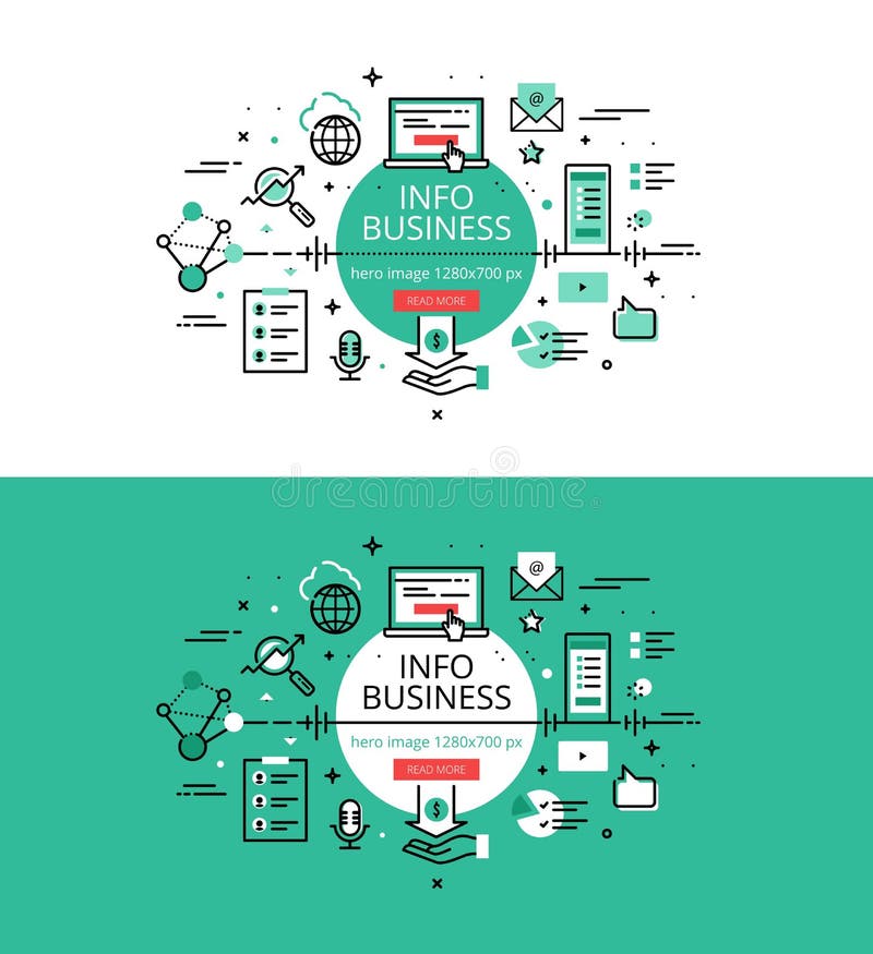 Info Business. Flat Line Color Hero Images and Hero Banners Design ... Info Business. Flat Line Color Hero Images and Hero Banners Design ...
