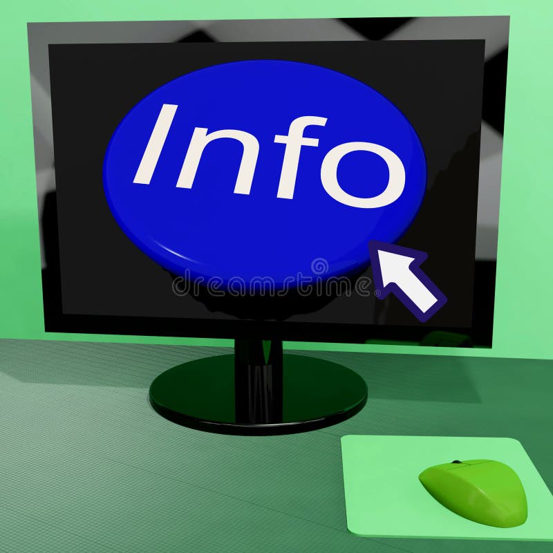 Info Button on Computer stock illustration. Illustration of inform ...