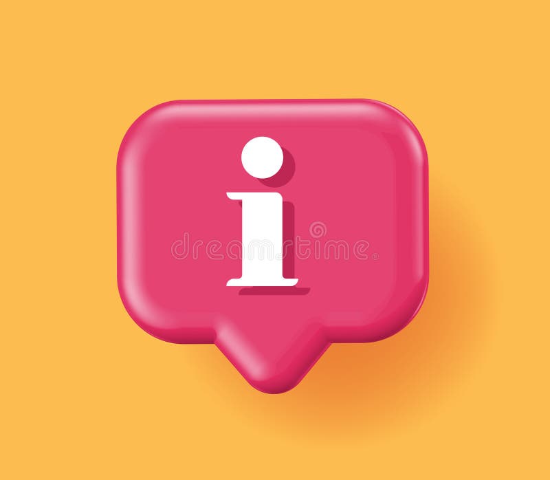 Info 3d Sign Red Bubble Icon Vector Render Graphic, Important Help ...