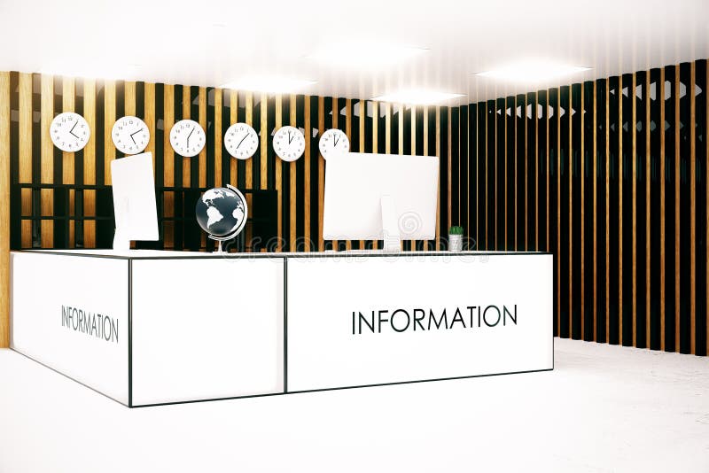 Info desk side stock illustration. Illustration of desk - 81669702