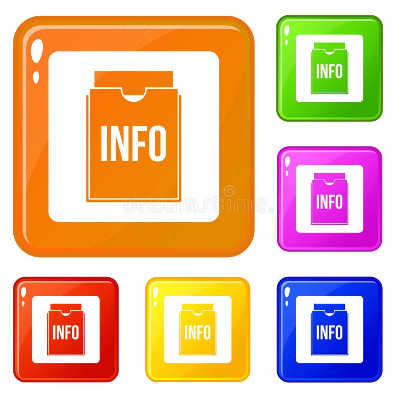 Info Folder Icon Digital Blue Stock Vector - Illustration of element ...