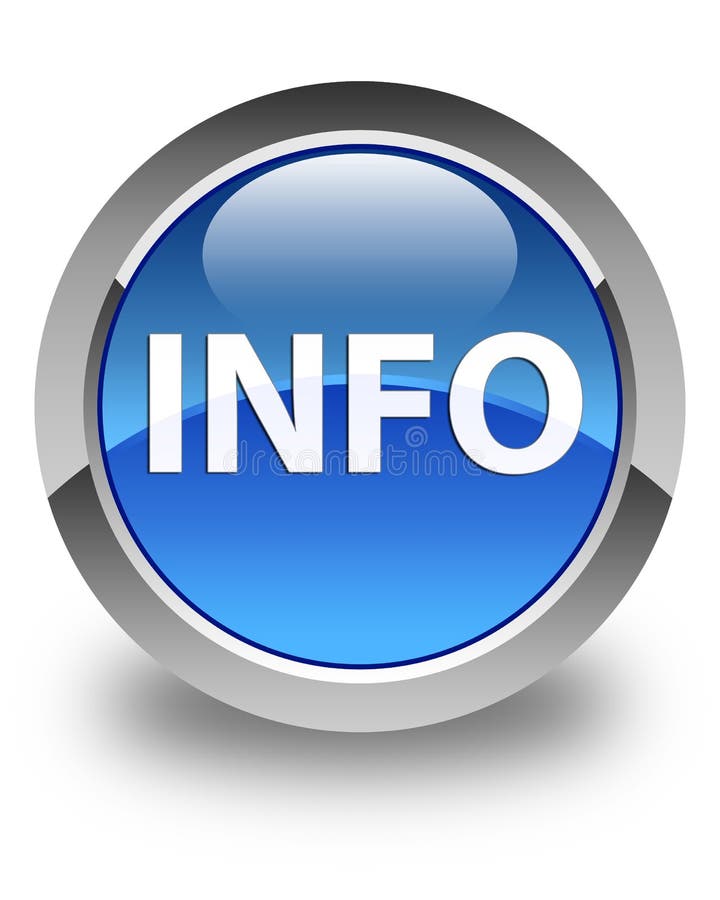 Info Glossy Blue Round Button Stock Illustration - Illustration of ...
