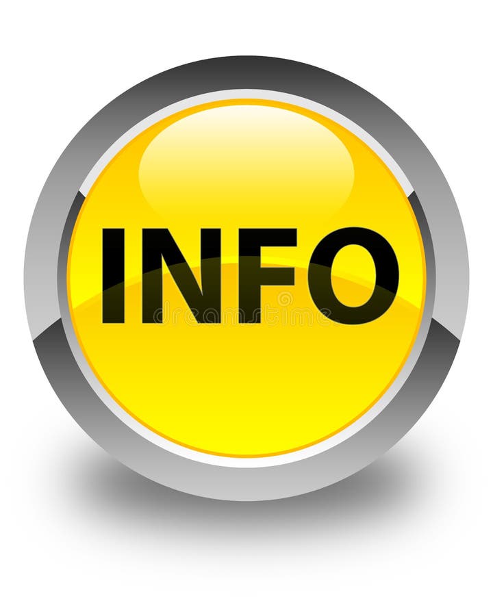 Info Glossy Yellow Round Button Stock Illustration - Illustration of ...