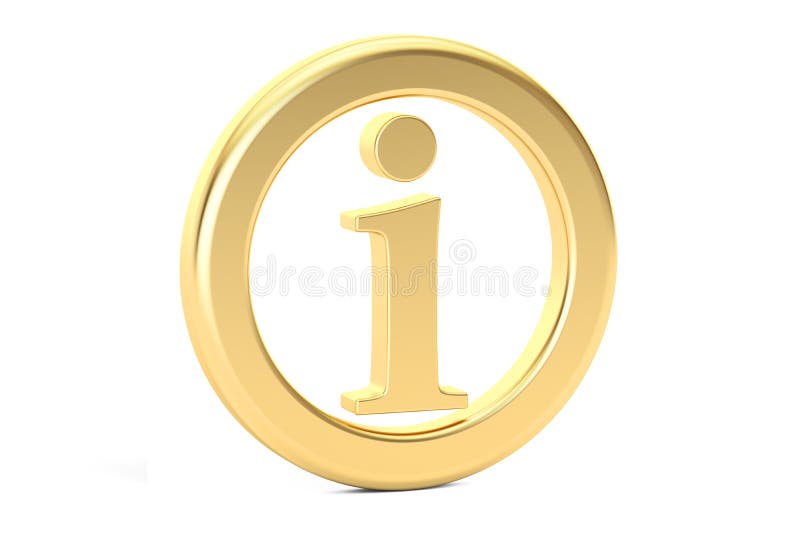 Info Golden Sign, Symbol. 3D Stock Illustration - Illustration of ...