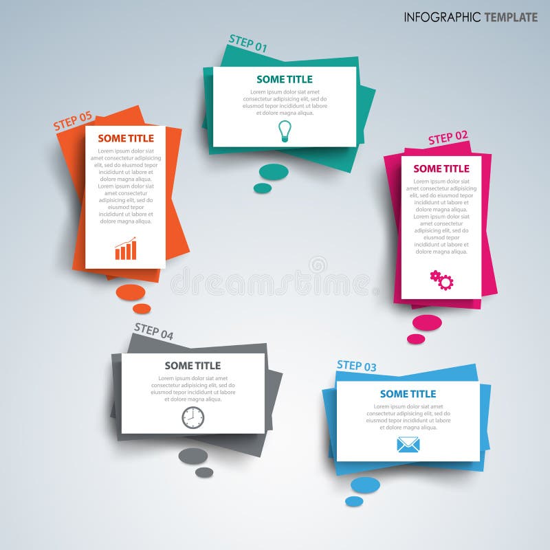 Info Graphic with Abstract Design Dialog Bubbles Stock Vector ...