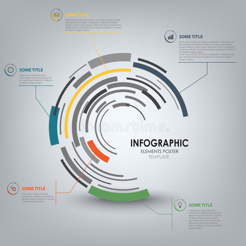 Info Graphic with Abstract Technical Design Round Template Stock Vector ...