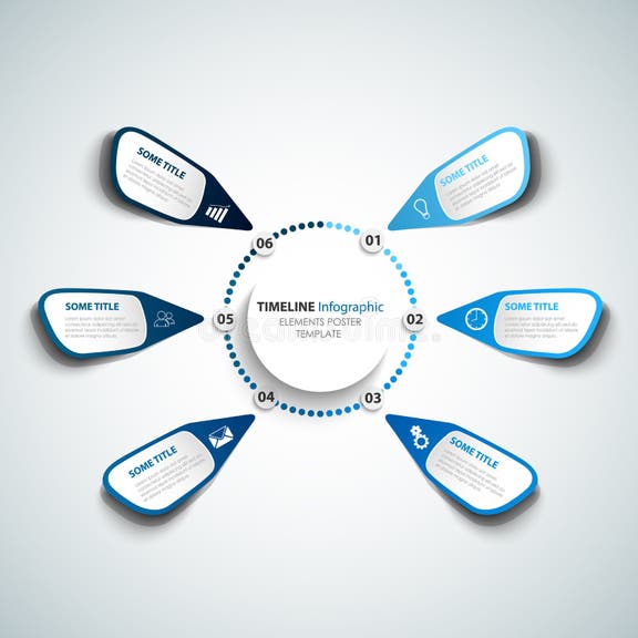 Info Graphic with Atypical Stickers in Blue Design Stock Vector ...