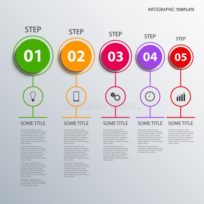Info Graphic with Colorful Design Circles Pointers Template Stock ...