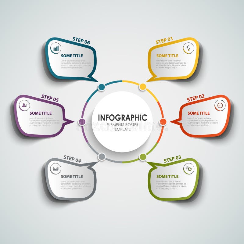 Info Graphic with Dialog Stickers Design Element Template Stock Vector ...