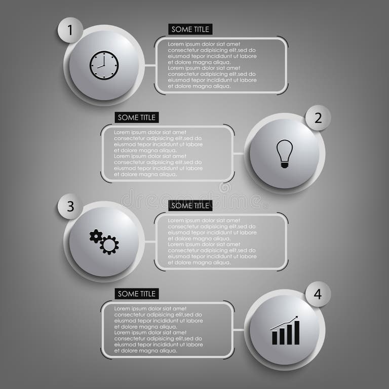 Info Graphic Gray Round Element Template Stock Vector - Illustration of ...