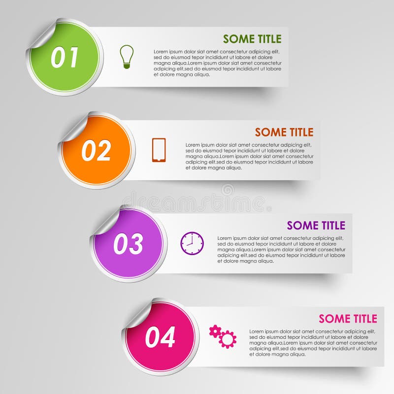 Info Graphic Progress Stickers Template Stock Vector - Illustration of ...