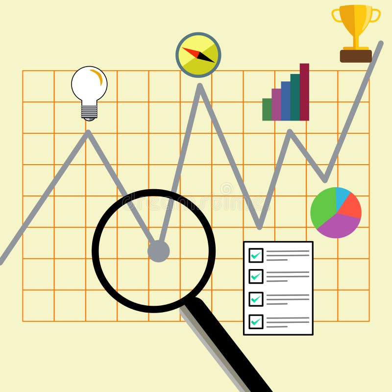 Info Graphic Reporting and Searching Audit Graph Data Analysis. Vector ...
