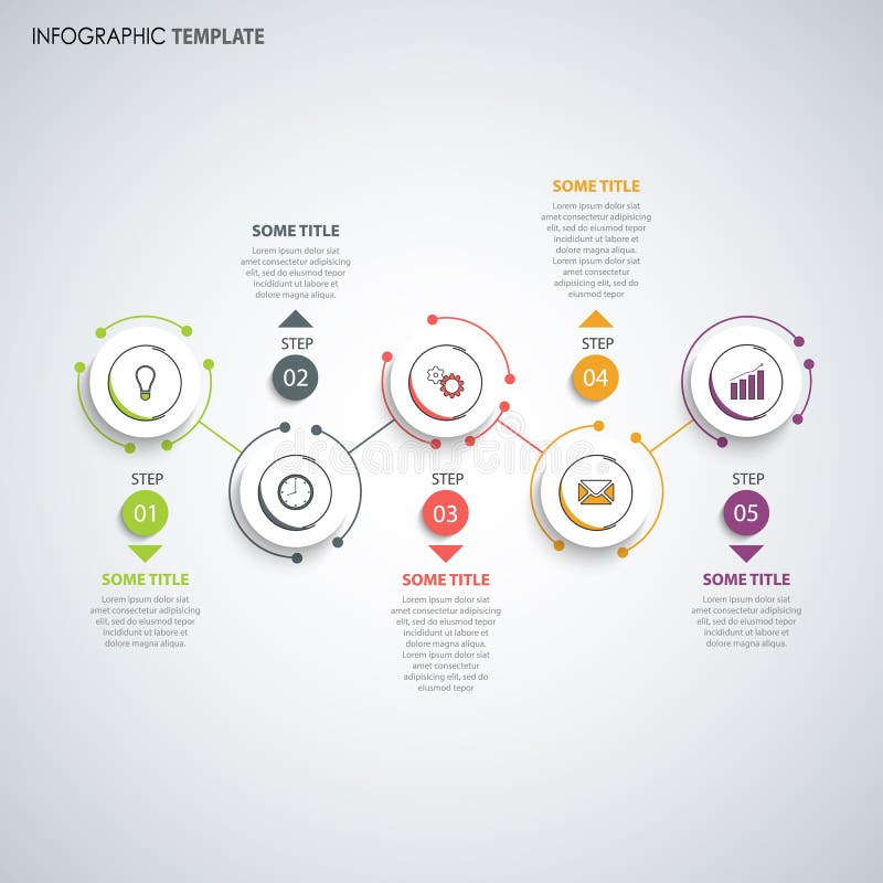 Info Graphic with Round Design Connected Pointers Template Stock Vector ...