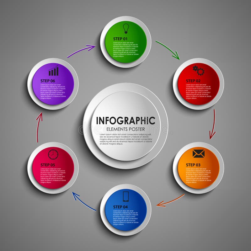 Info Graphic Round Design Element Template Stock Vector - Illustration ...
