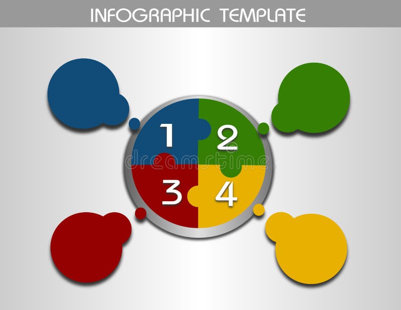 Info Graphic Template Circle for Four Steps Stock Illustration ...