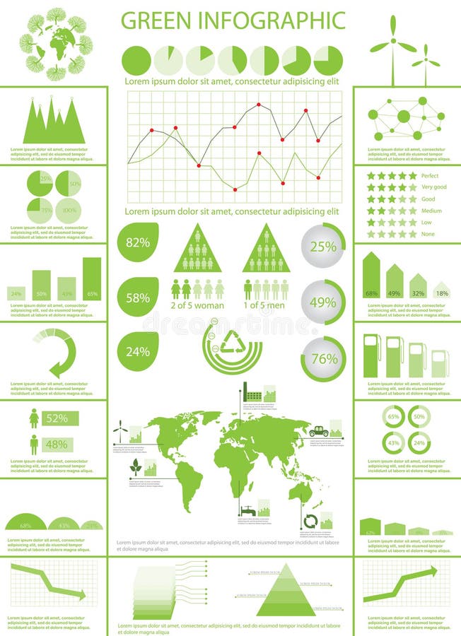 Ecology Info Graphics Collection Stock Vector - Illustration of growth ...