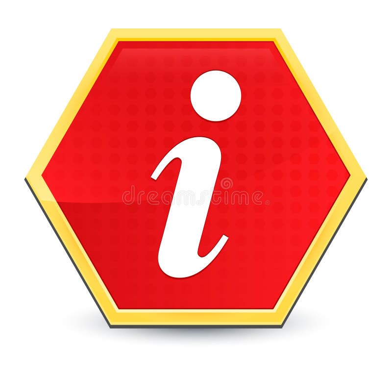 Info Icon Abstract Red Hexagon Button Bright Yellow Frame Elegant ...