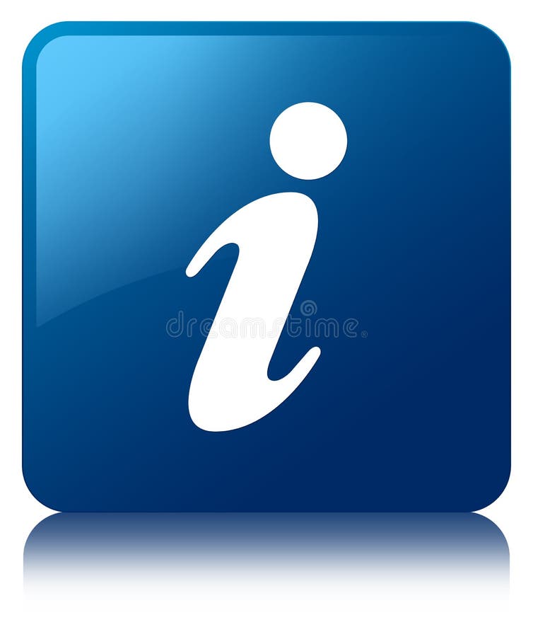 Info Icon Blue Square Button Stock Illustration - Illustration of ...