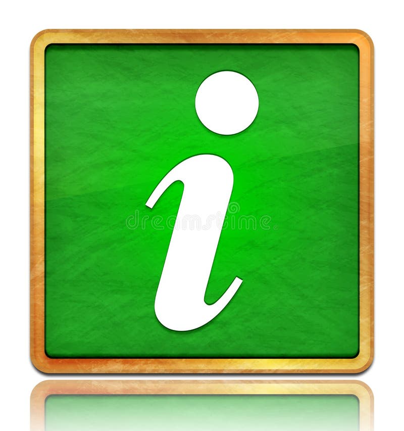 Info Icon Chalk Board Green Square Button Slate Texture Wooden Frame ...