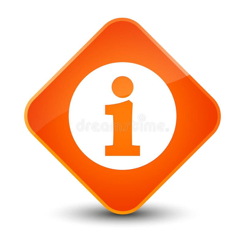 Info Icon Elegant Orange Diamond Button Stock Illustration ...
