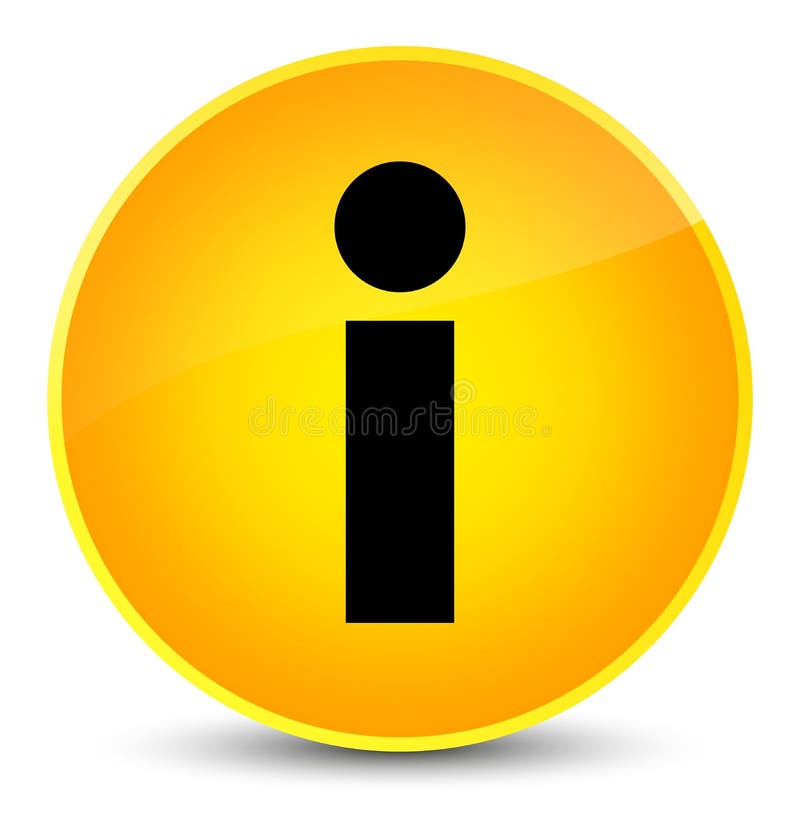 Info Icon Elegant Yellow Round Button Stock Illustration - Illustration ...