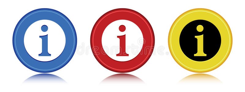 Info Icon Flat Round Button Set Illustration Stock Vector ...