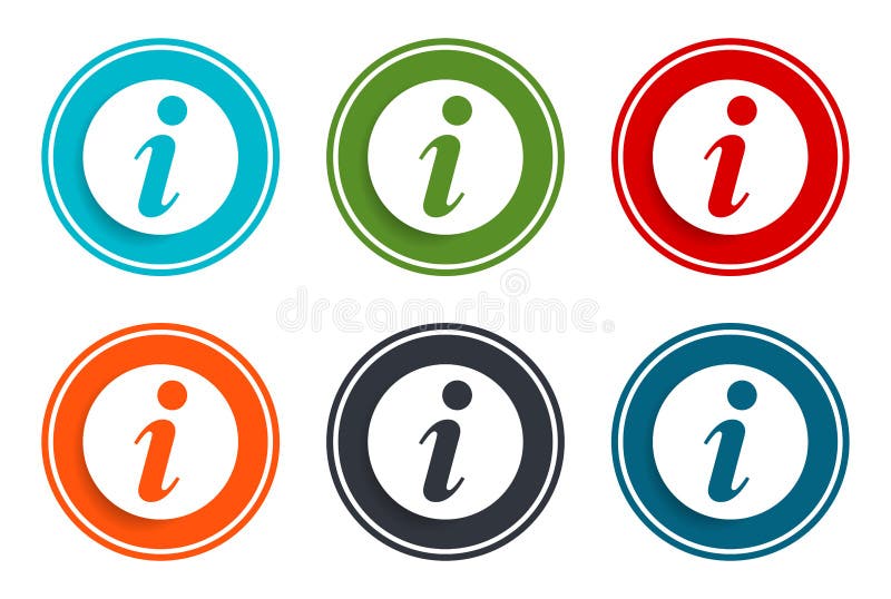 Info Icon Flat Vector Illustration Design Round Buttons Collection 6 ...