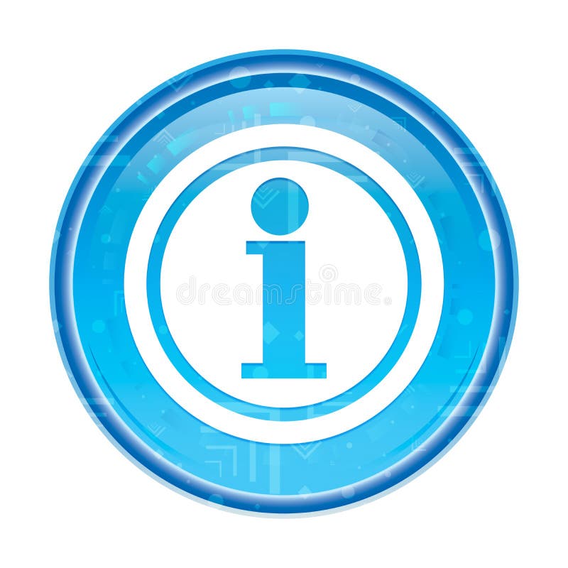 Info Icon Floral Blue Round Button Stock Illustration - Illustration of ...