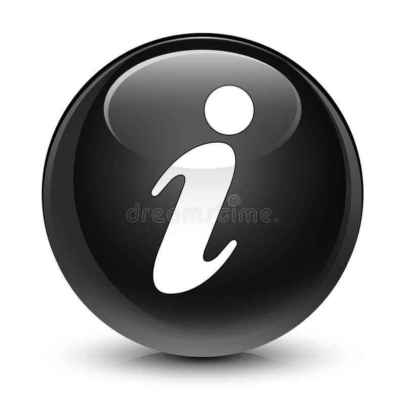 Info Icon Glassy Black Round Button Stock Illustration - Illustration ...