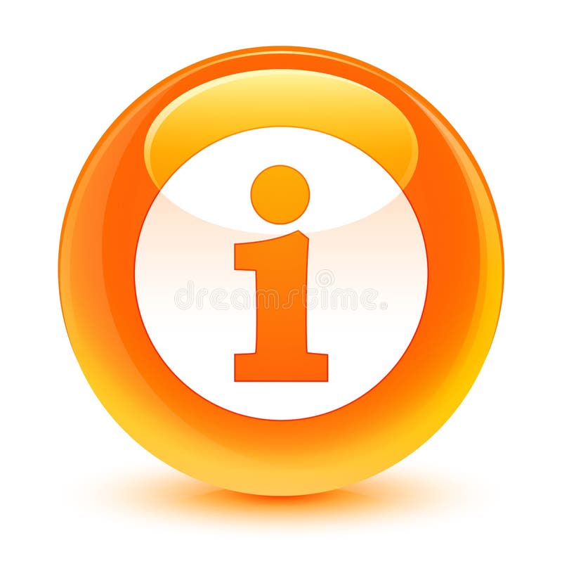 Info Icon Glassy Orange Round Button Stock Illustration - Illustration ...