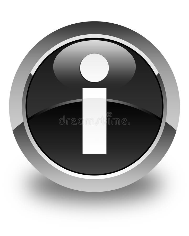 Info Icon Glossy Black Round Button Stock Illustration - Illustration ...