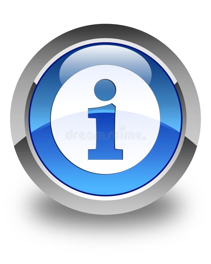 Info Icon Glossy Blue Round Button Stock Illustration - Illustration of ...