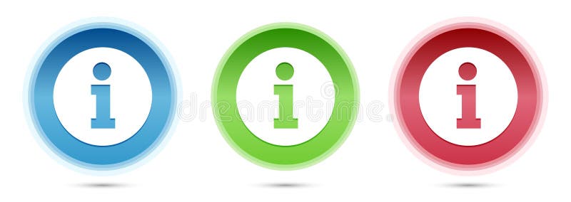Info Icon Glass Round Buttons Set Illustration Stock Vector ...