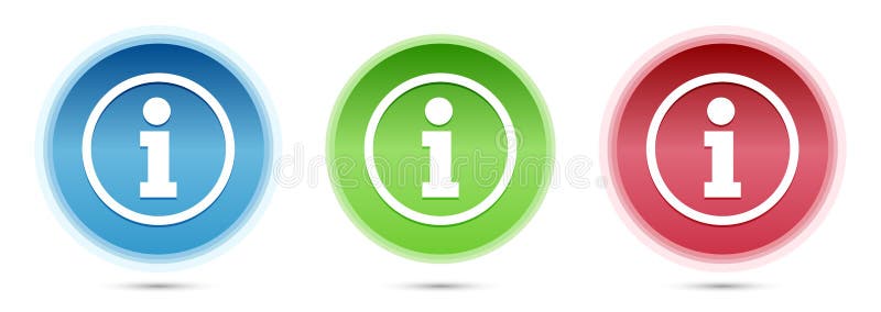 Info Icon Glass Round Buttons Set Illustration Stock Vector ...