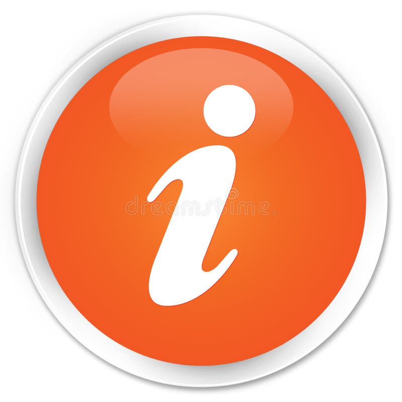 Info Icon Premium Orange Round Button Stock Illustration - Illustration ...