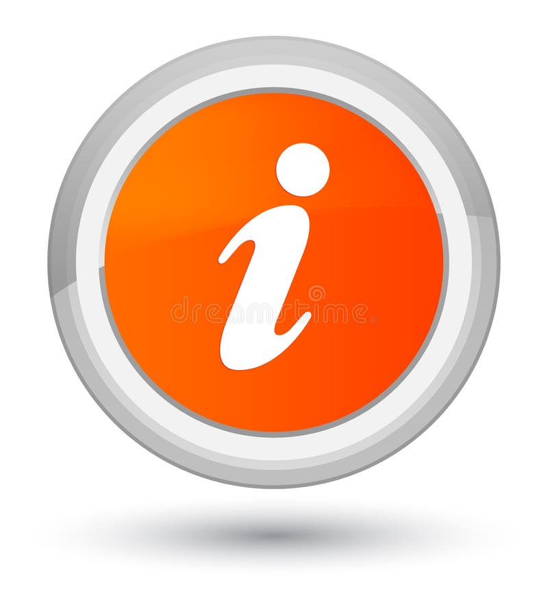 Info Icon Prime Orange Round Button Stock Illustration - Illustration ...
