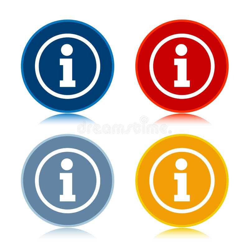 Info Icon Trendy Flat Round Buttons Set Illustration Design Stock ...